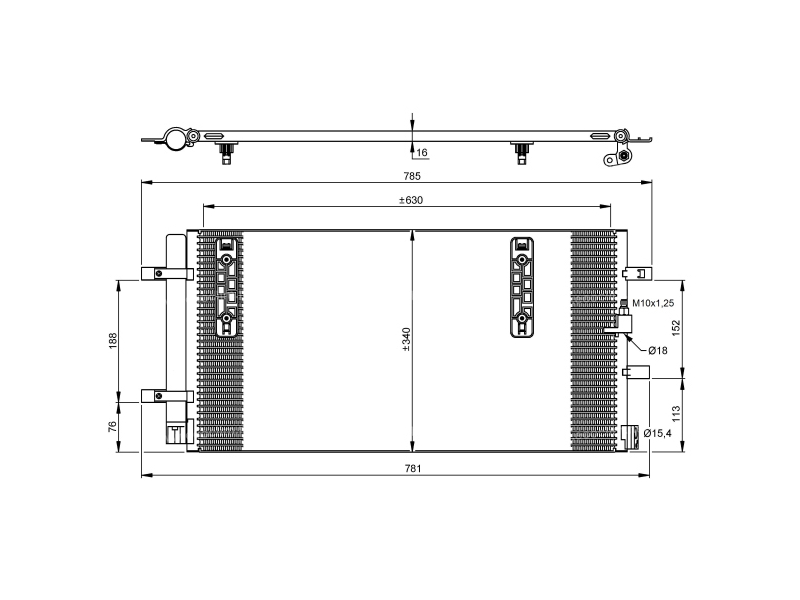 Exchanger Condenser OEM - 293H75 - Air-conditioning - ECOCLIM